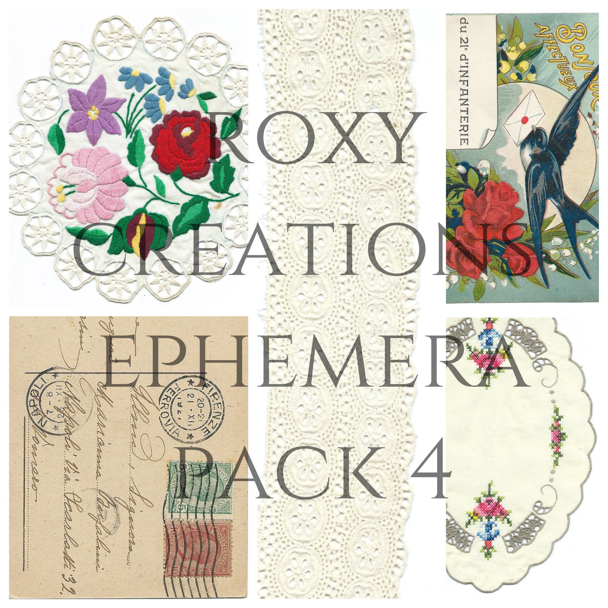 Digital Printable Ephemera Pack 4 - Etsy