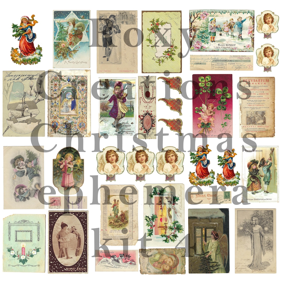Printable Christmas Ephemera Kit 4 - Etsy