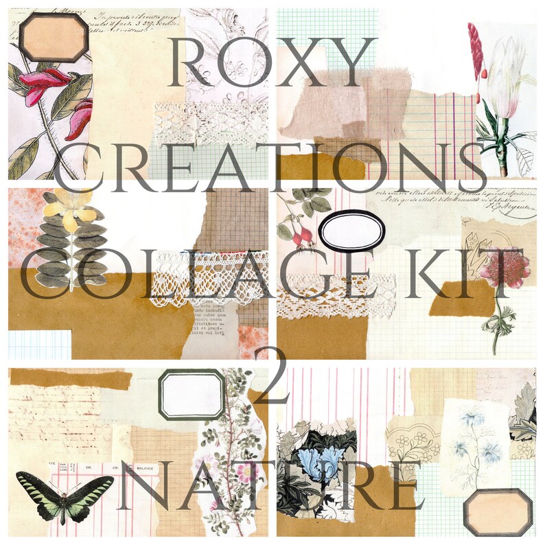 Printable Collage Pages Kit 2 Nature - Etsy Australia