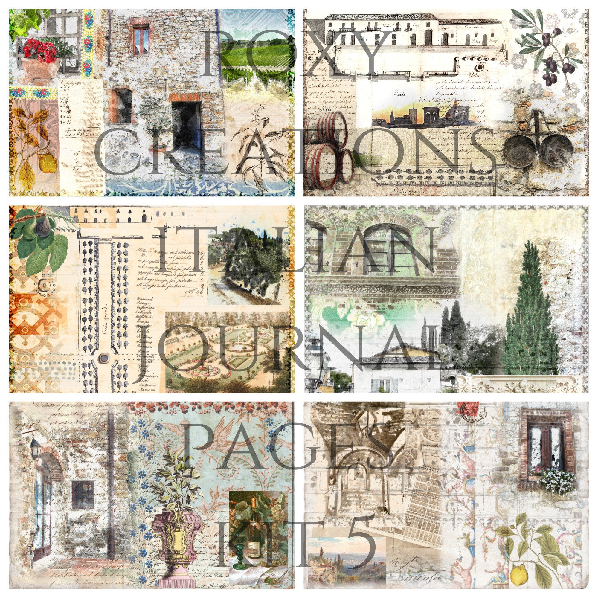 Italian Printable Journal Pages Digital Kit 5 - Etsy