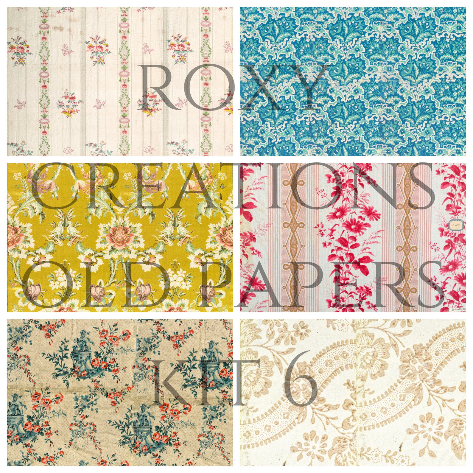 Printable Antique End Pages Kit 6 - Etsy