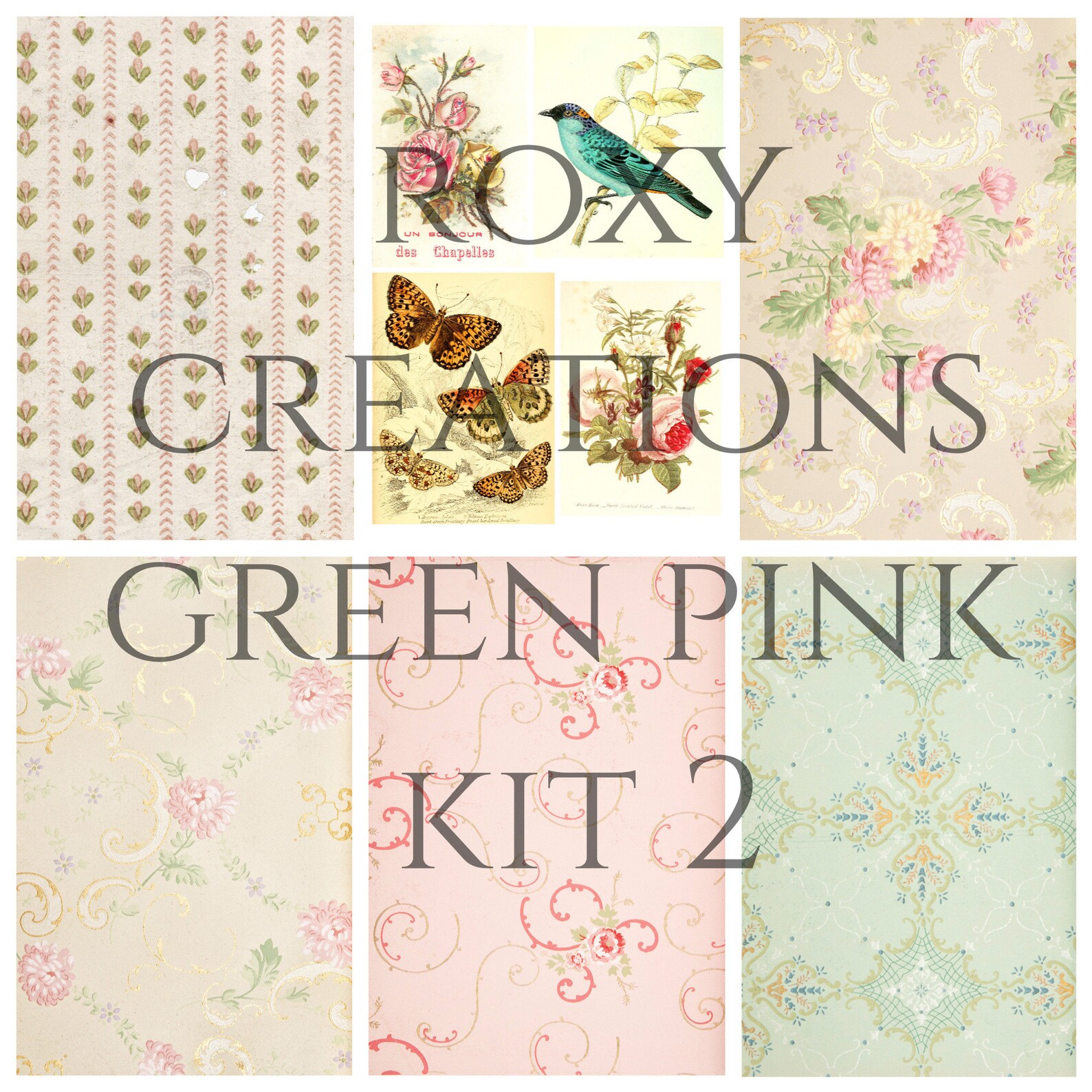 Printable Pink and Green Kit 1 - Etsy