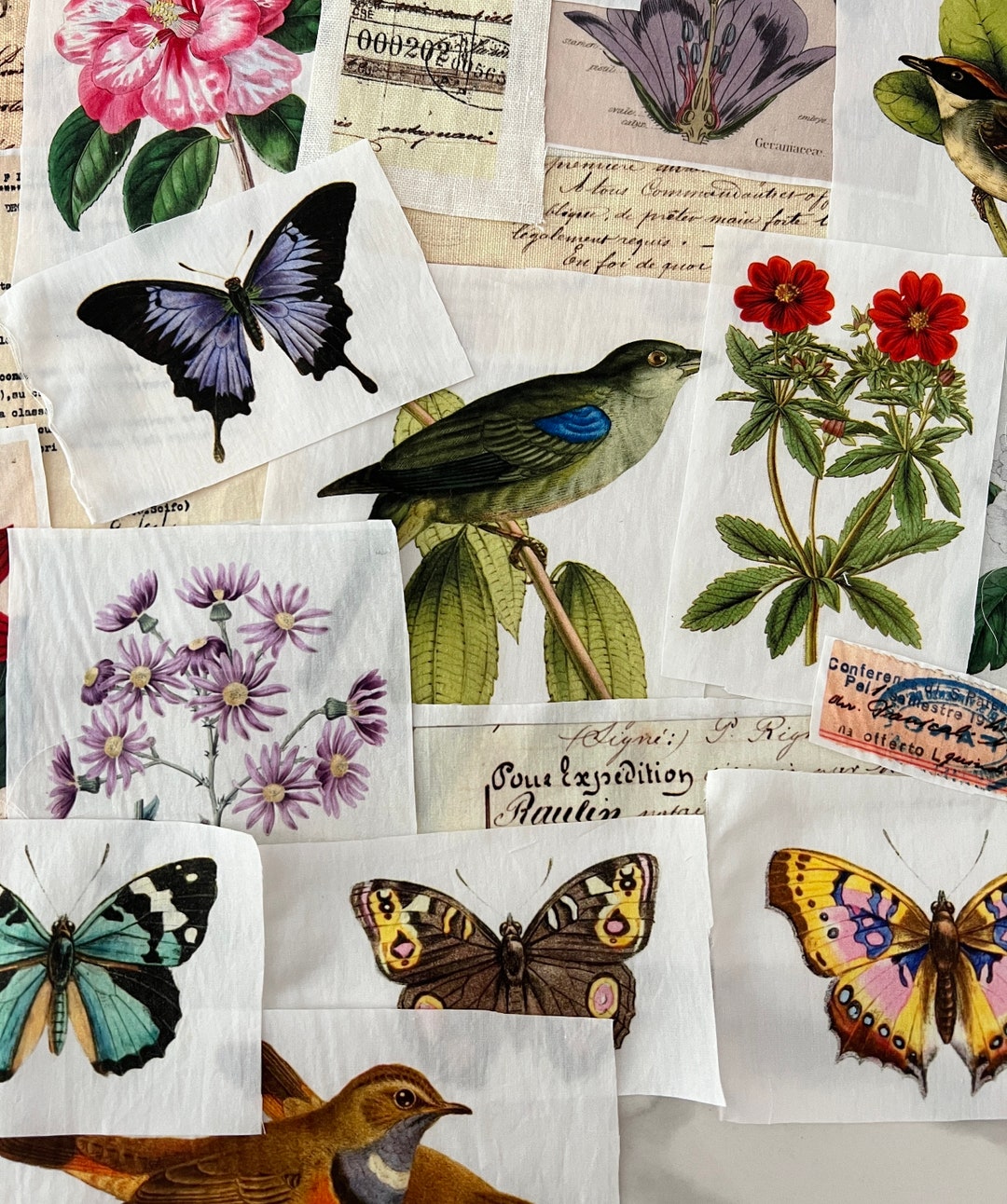 Mixed Roxy Creations Fabric Ephemera Cotton and Linen Pack of 7 Pieces ...