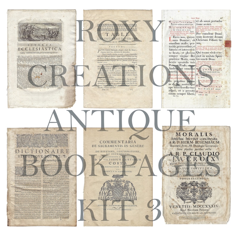 Printable Antique Book Pages Kit 3 - Etsy
