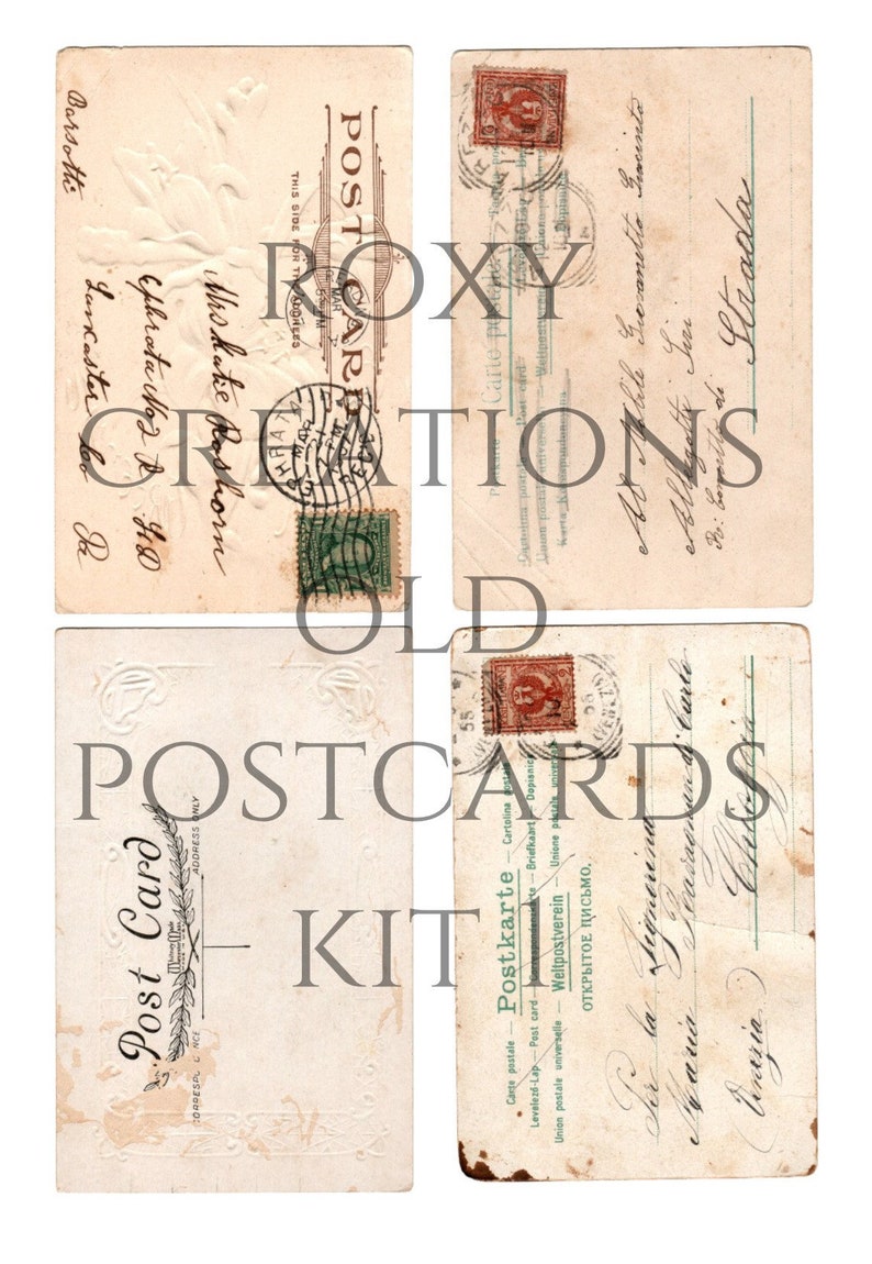 Printable Old Postcards Kit 1 | Etsy