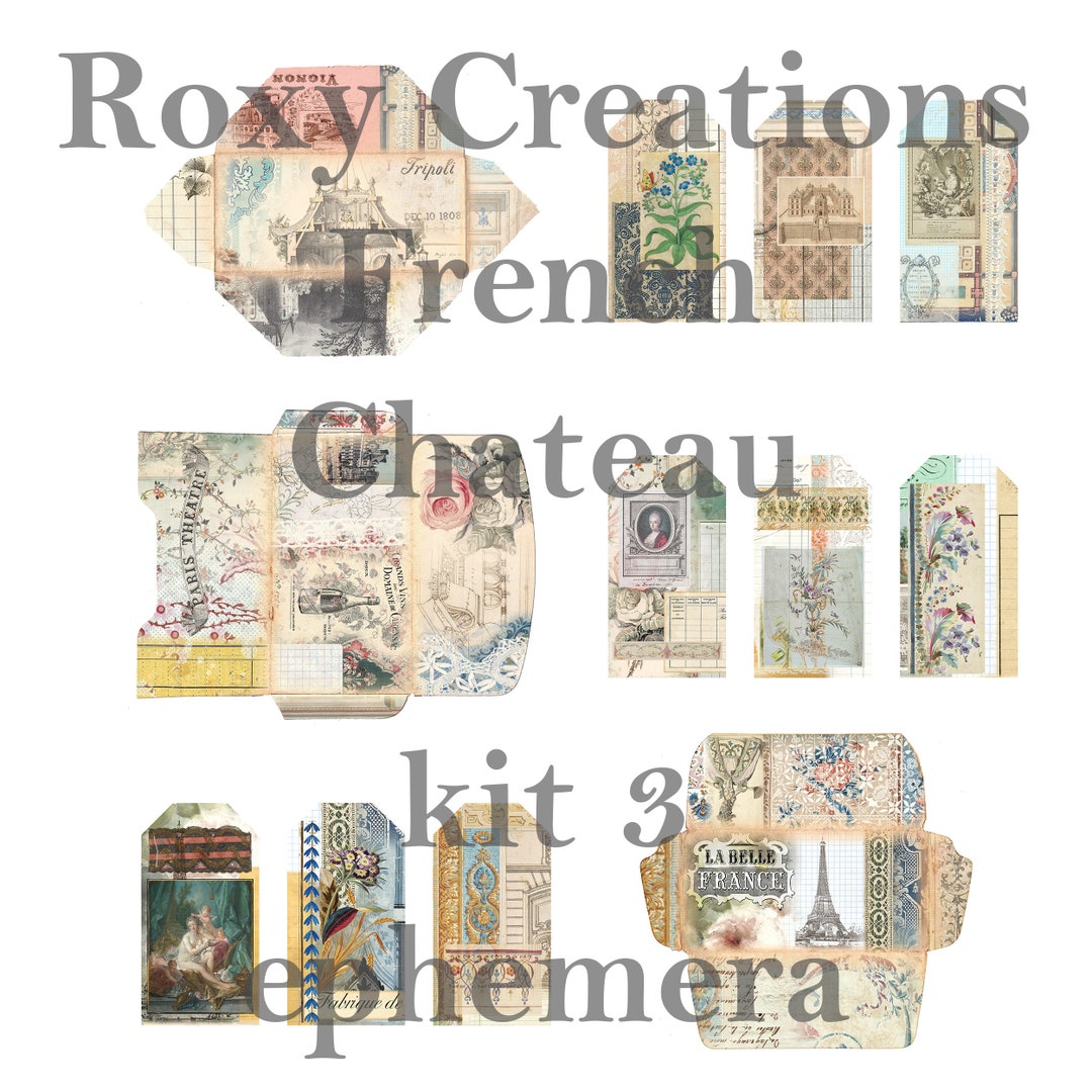 Printable French Chateau Ephemera Kit 3 - Etsy