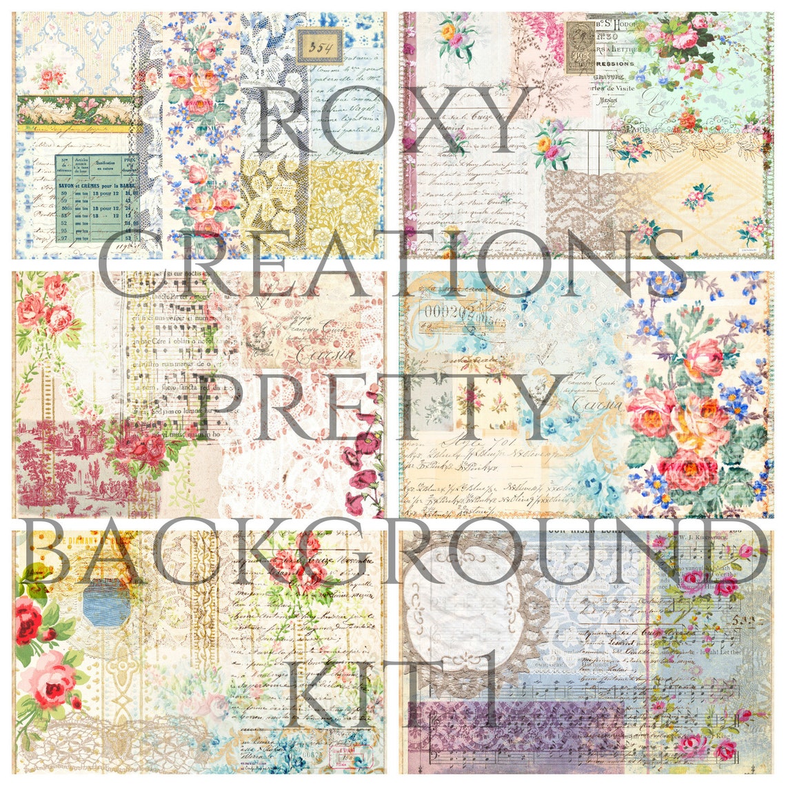 Printable Pretty Background Pages Kit 1 | Etsy