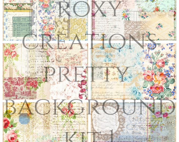 Printable Pretty Background Pages Kit 1 - Etsy