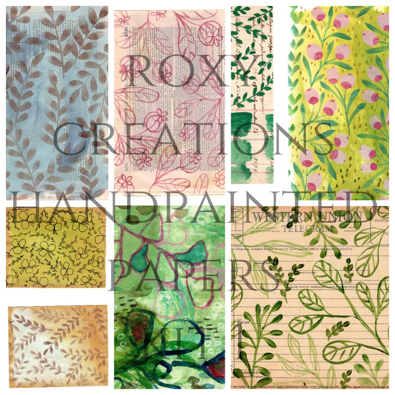 Printable Roxy Creations Handpainted Paper Kit 1 - Etsy