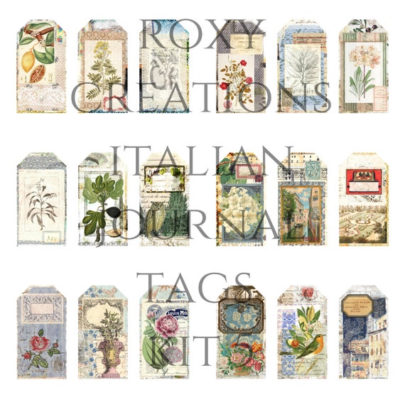 Printable Italian Travels Kit 5 Tags - Etsy