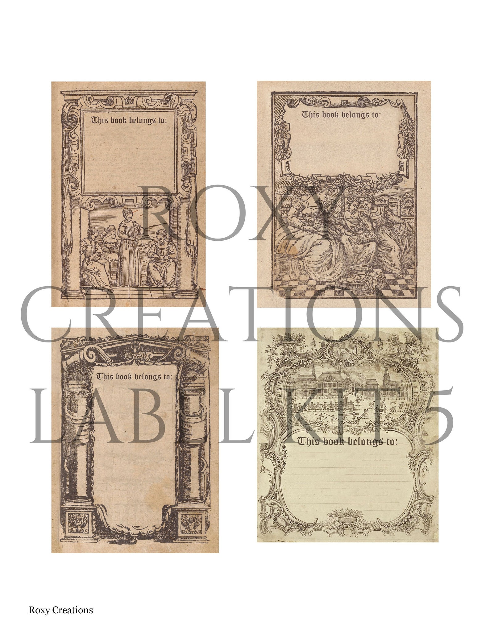 Antique Book Plate Collection 1 - Etsy