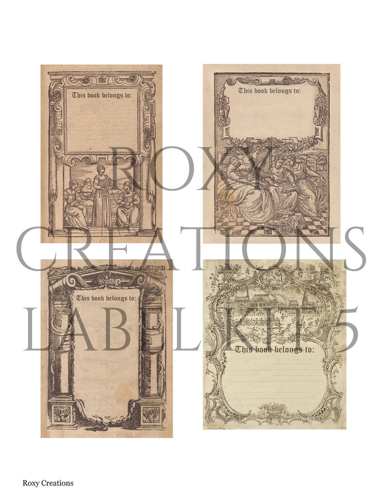 Antique Book Plate Collection 1 - Etsy