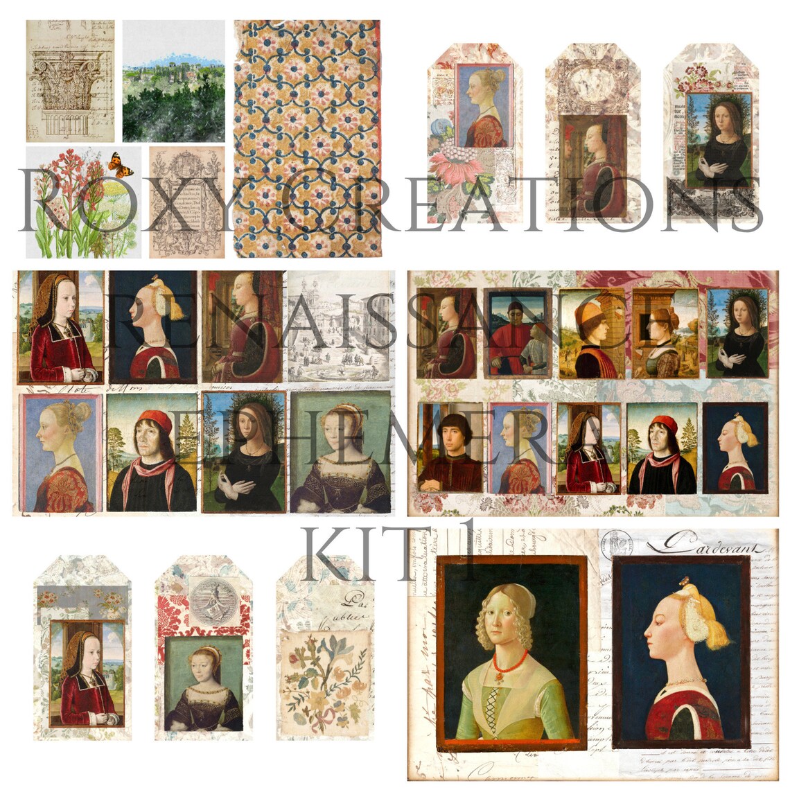 Printable Italian Renaissance Ephemera Kit 1 - Etsy