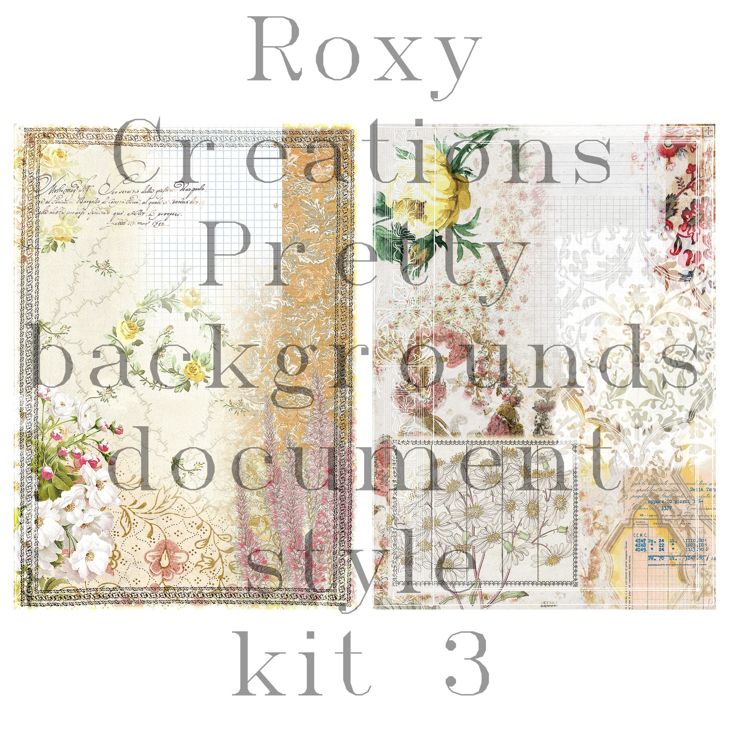 Printable Pretty Background Pages Kit 3 Document Journal Style - Etsy