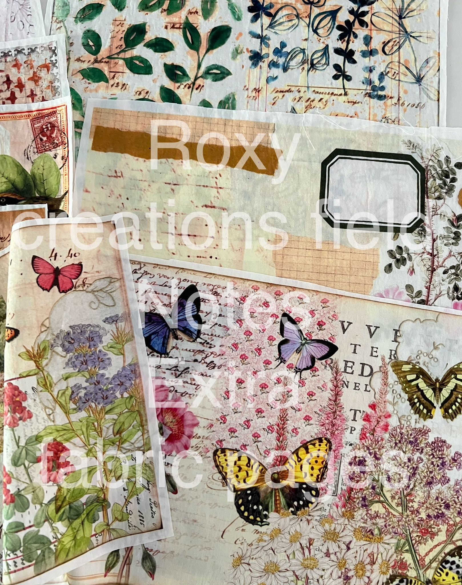 Mixed A4 Roxy Creations Fabric Pages FIELD NOTES Cotton or Linen SET 3 ...