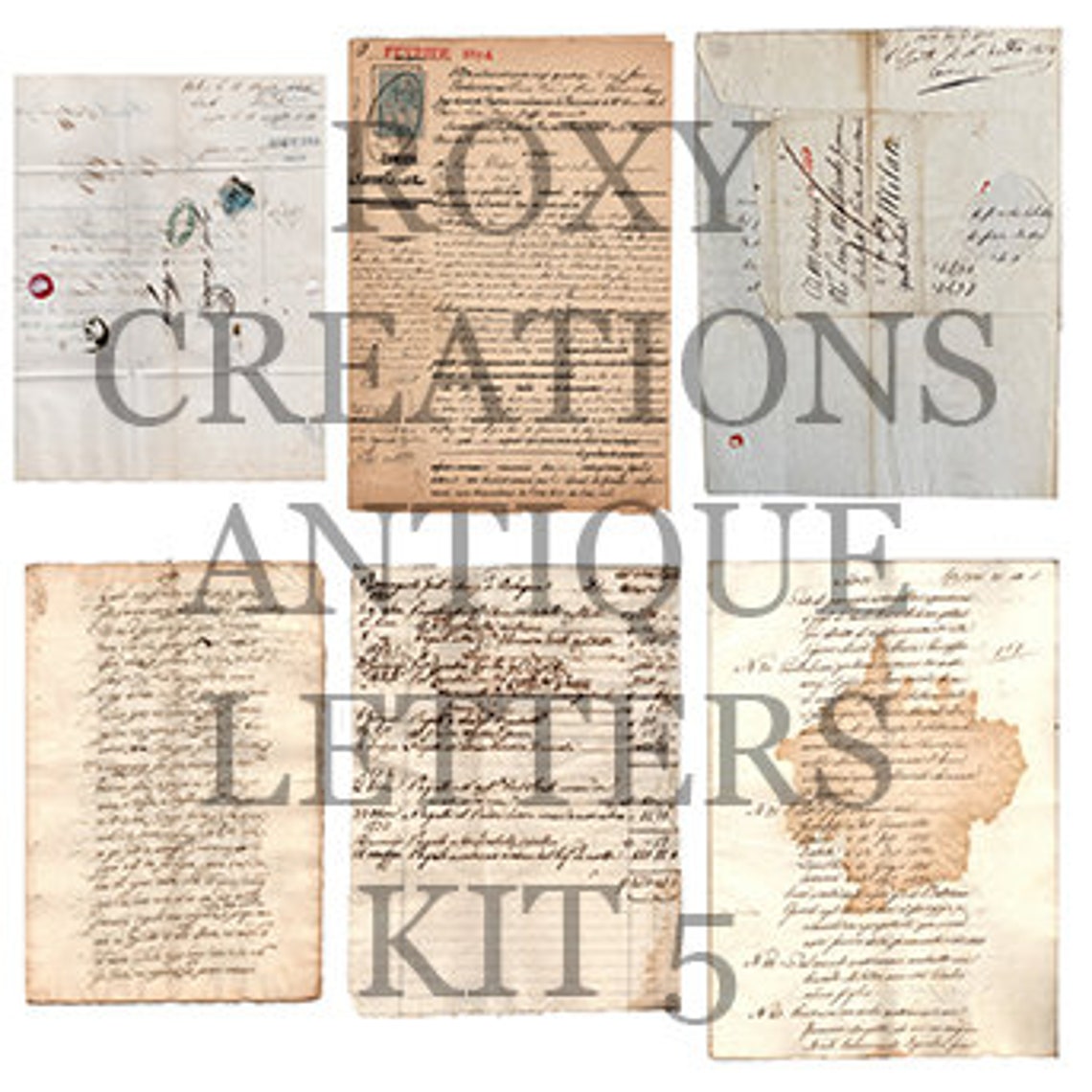 Printable Antique Letters Kit 5 - Etsy