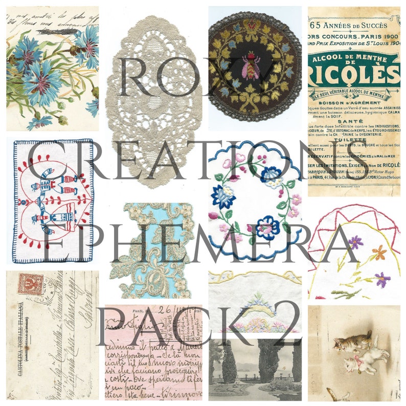 Digital Printable Ephemera Pack 2 - Etsy