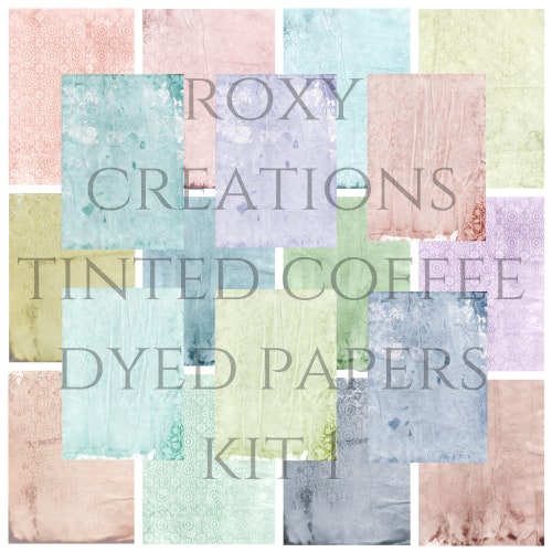 DIGITAL Printable Coffee Tea Dyed Paper Kit 1 - Etsy