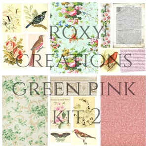 Printable Pink and Green Kit 1 - Etsy