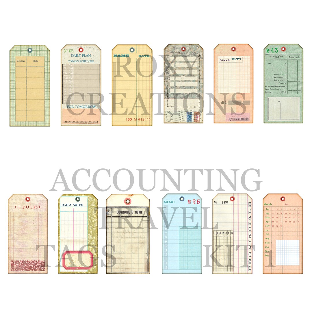Printable Antique Ephemera Tags Kit 1 - Etsy