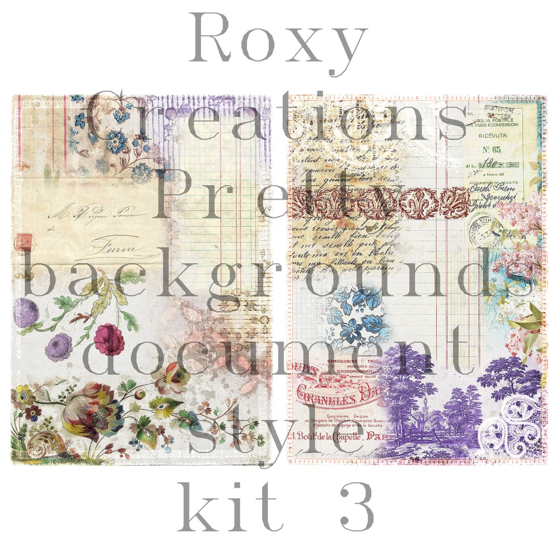 Printable Pretty Background Pages Kit 3 Document Journal Style - Etsy