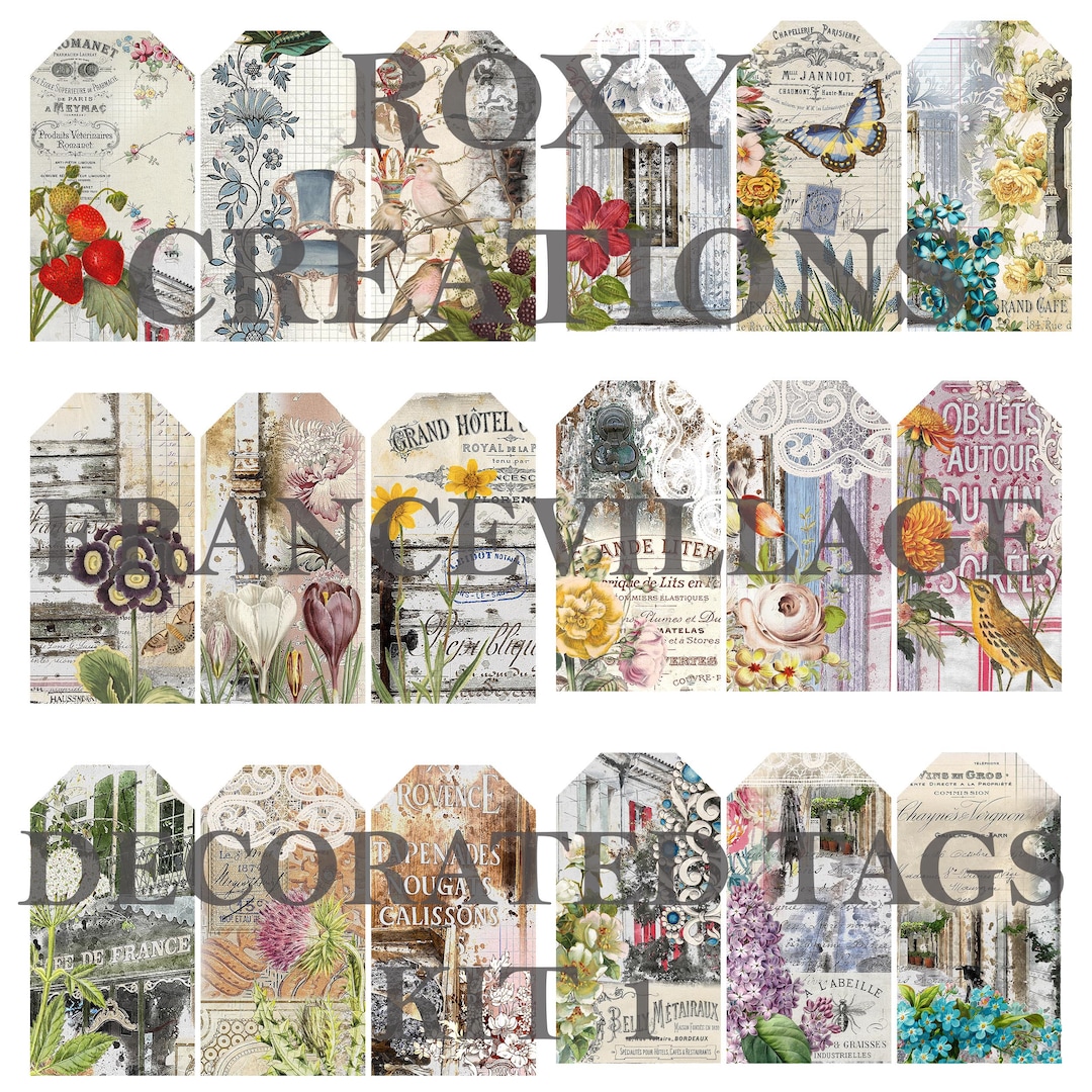 Printable French Villages Tags Kit 1 Decorated - Etsy