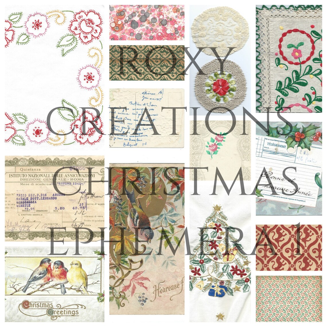 Digital Printable CHRISTMAS Ephemera Pack | Etsy
