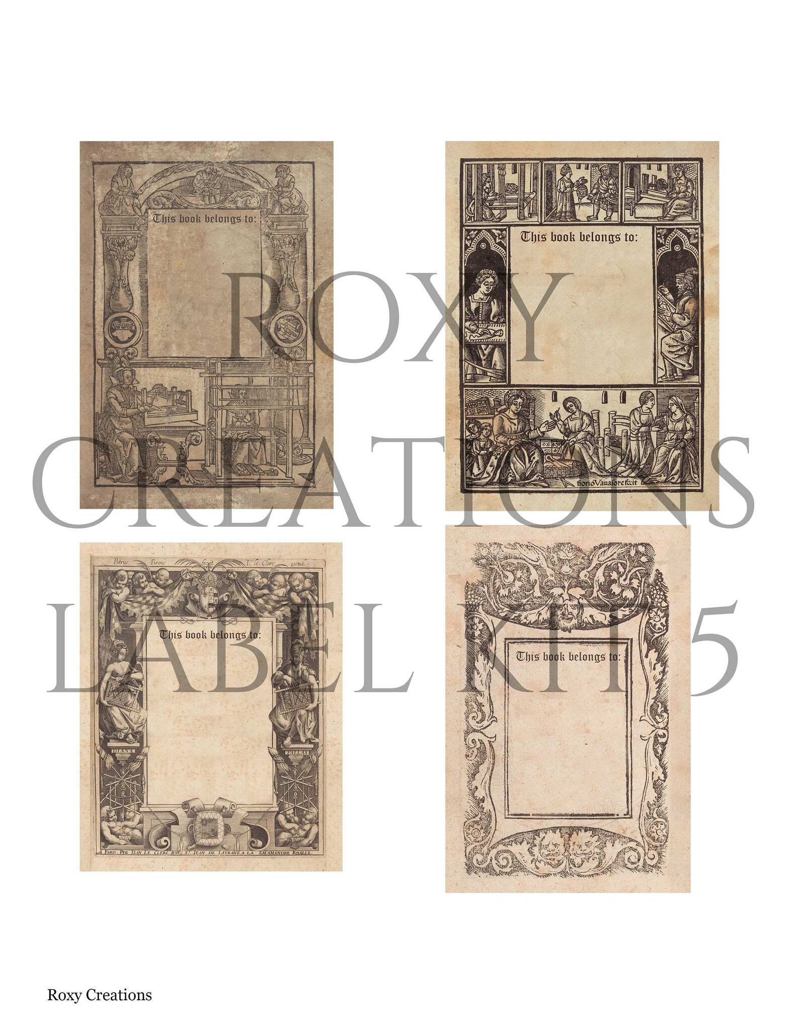 Antique Book Plate Collection 1 - Etsy