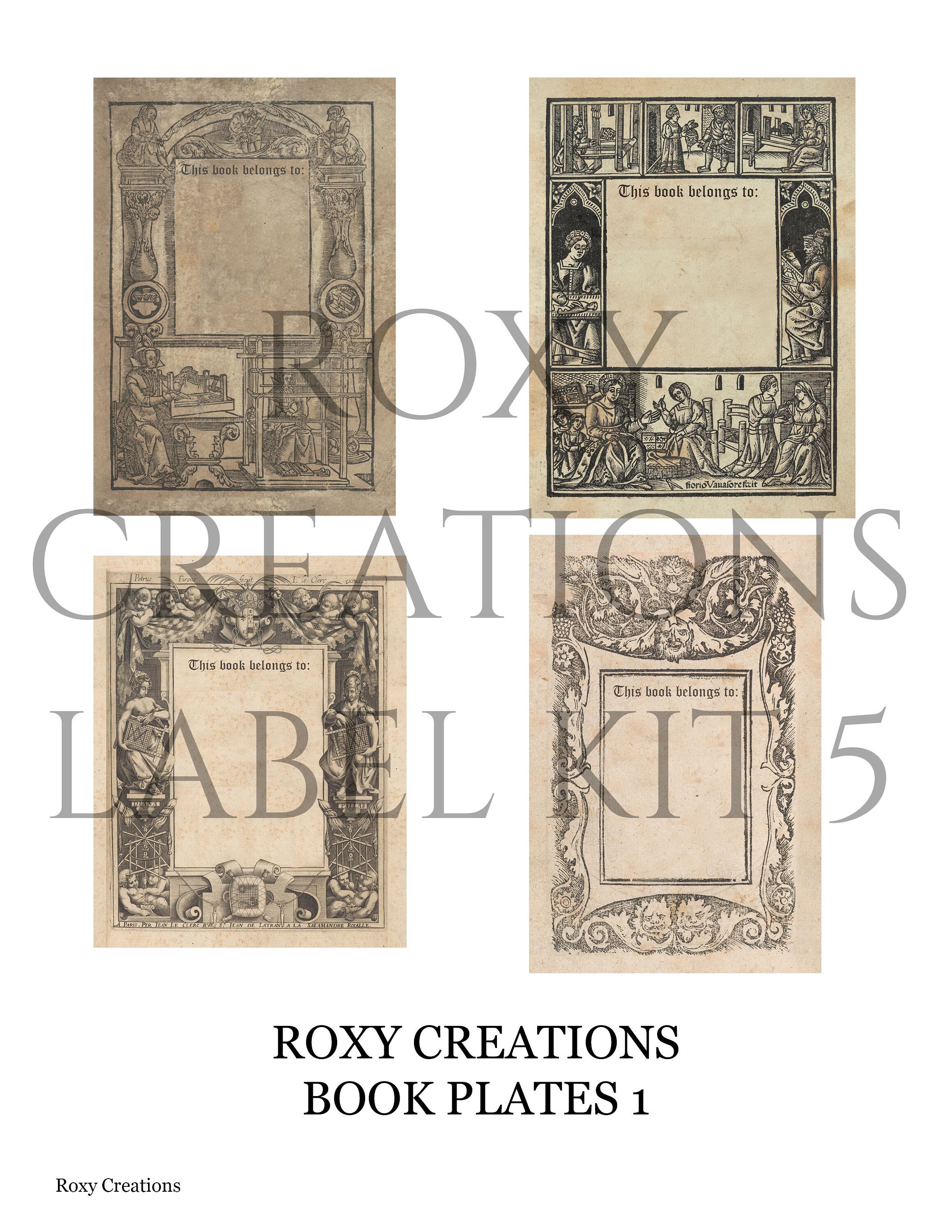 Antique Book Plate Collection 1 - Etsy