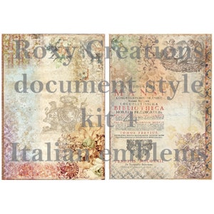 Document Style Printable Digital Italian Emblems Journal Pages Kit 4 - Etsy
