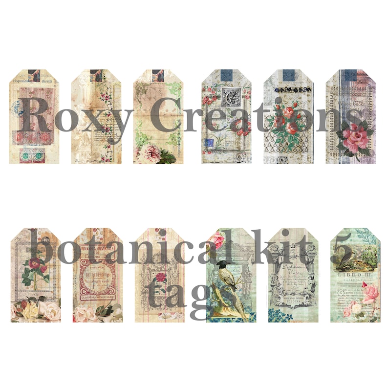 Printable Botanical Tags Kit 5 - Etsy