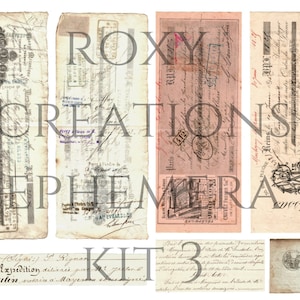 Printable Antique Ephemera Kit 3 - Etsy