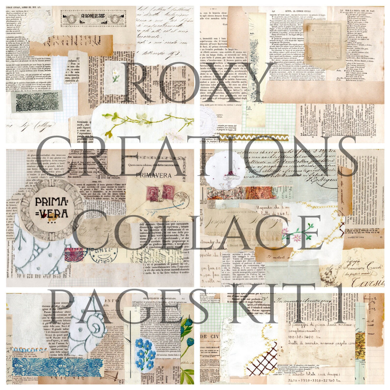 Printable Collage Pages Kit 1 - Etsy