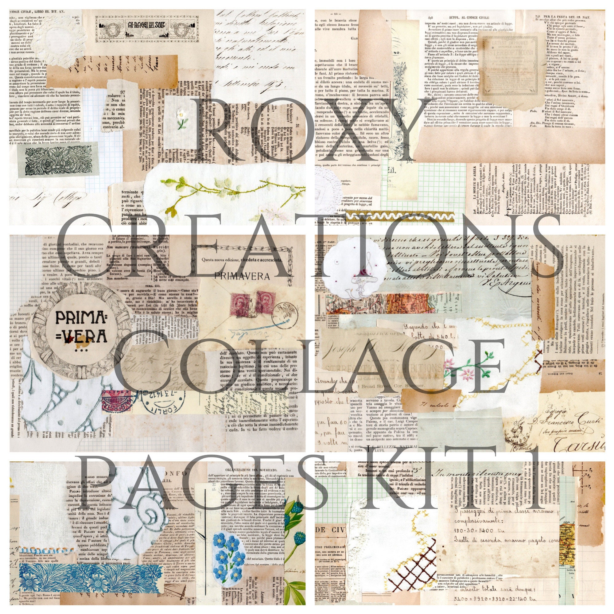 Printable Collage Pages Kit 1 - Etsy