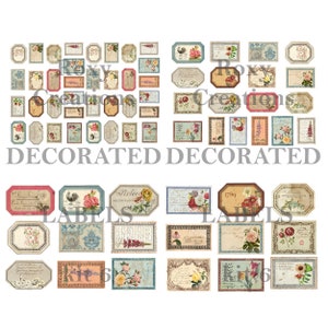Digital Printable Decorated Labels Kit 6 - Etsy