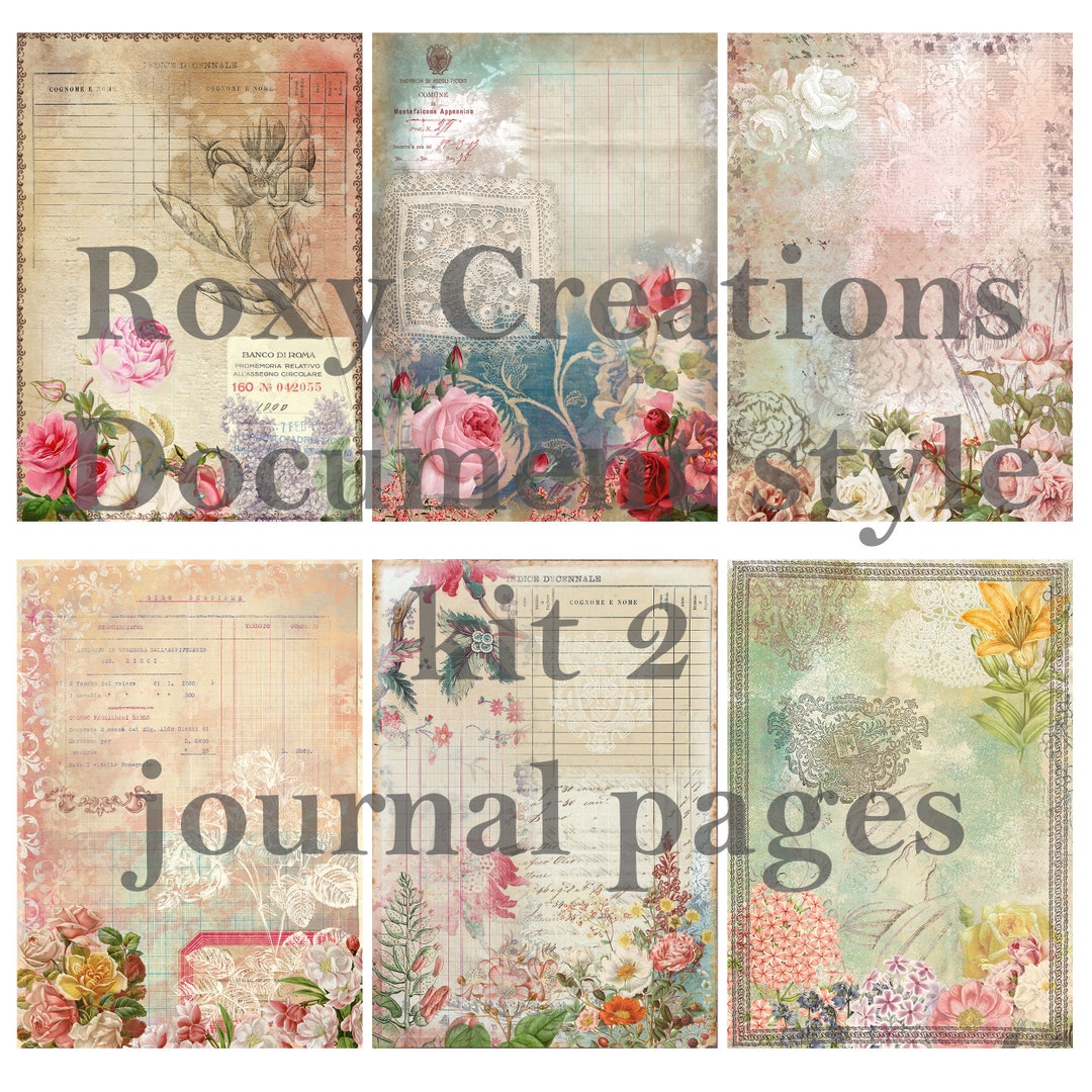 Document Style Printable Digital Journal Pages Kit 2 - Etsy