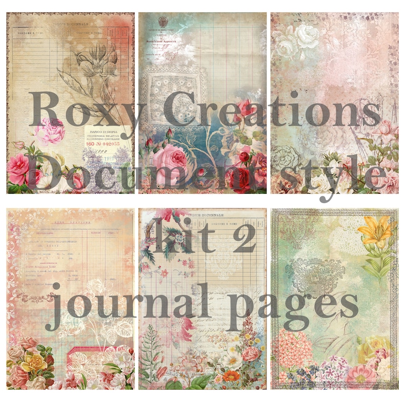 Document Style Printable Digital Journal Pages Kit 2 - Etsy