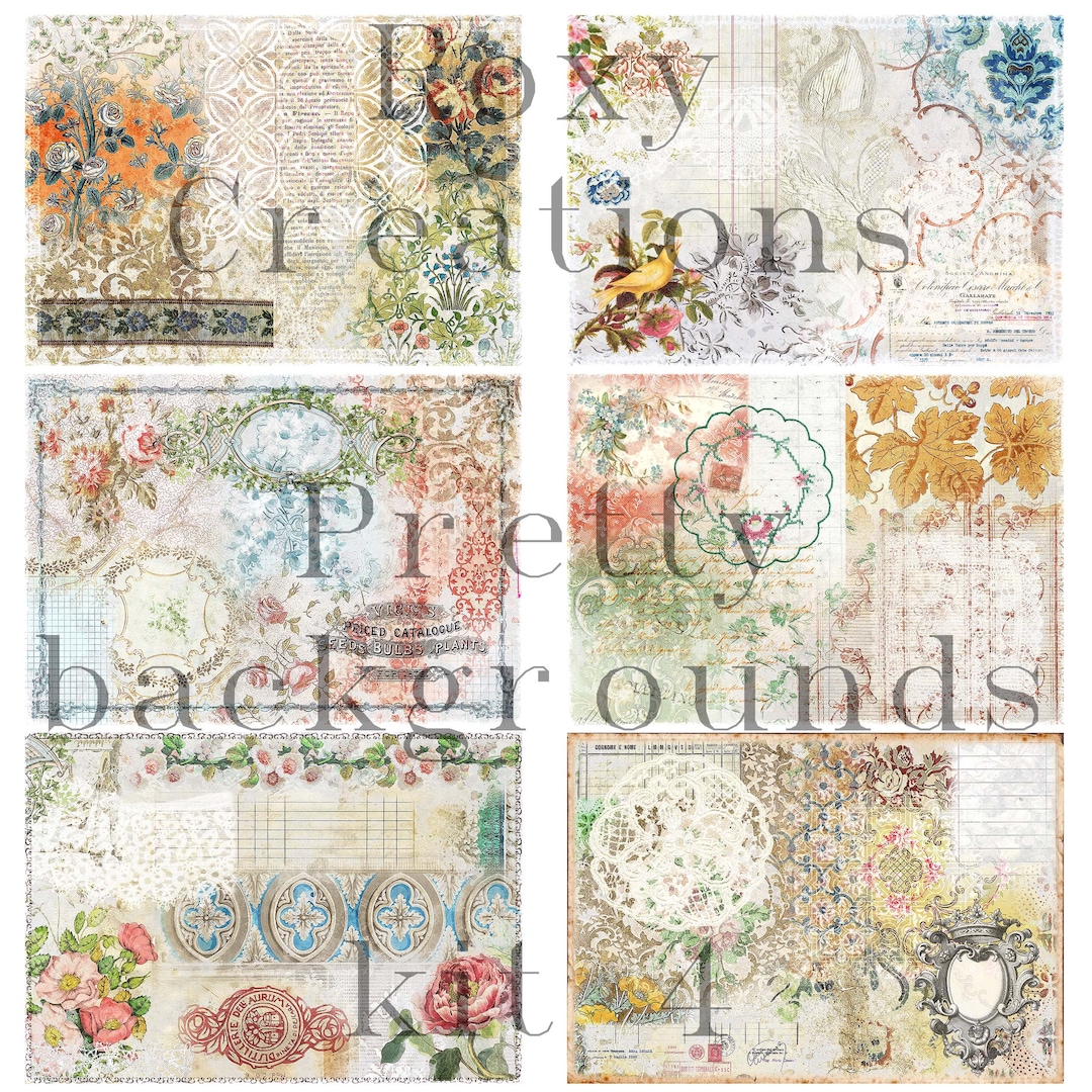 Printable Pretty Background Pages Kit 4 - Etsy