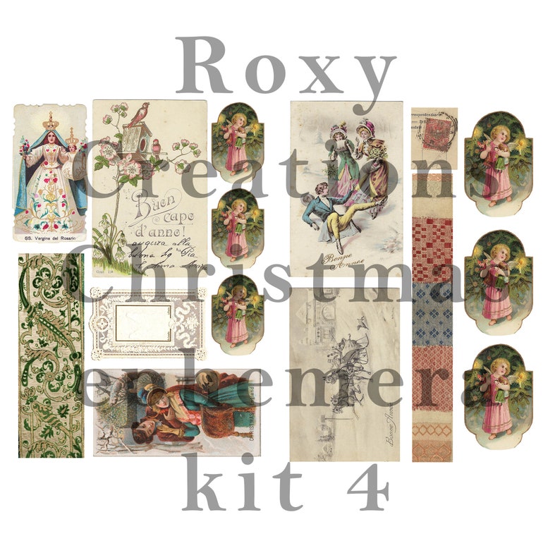 Printable Christmas Ephemera Kit 4 - Etsy