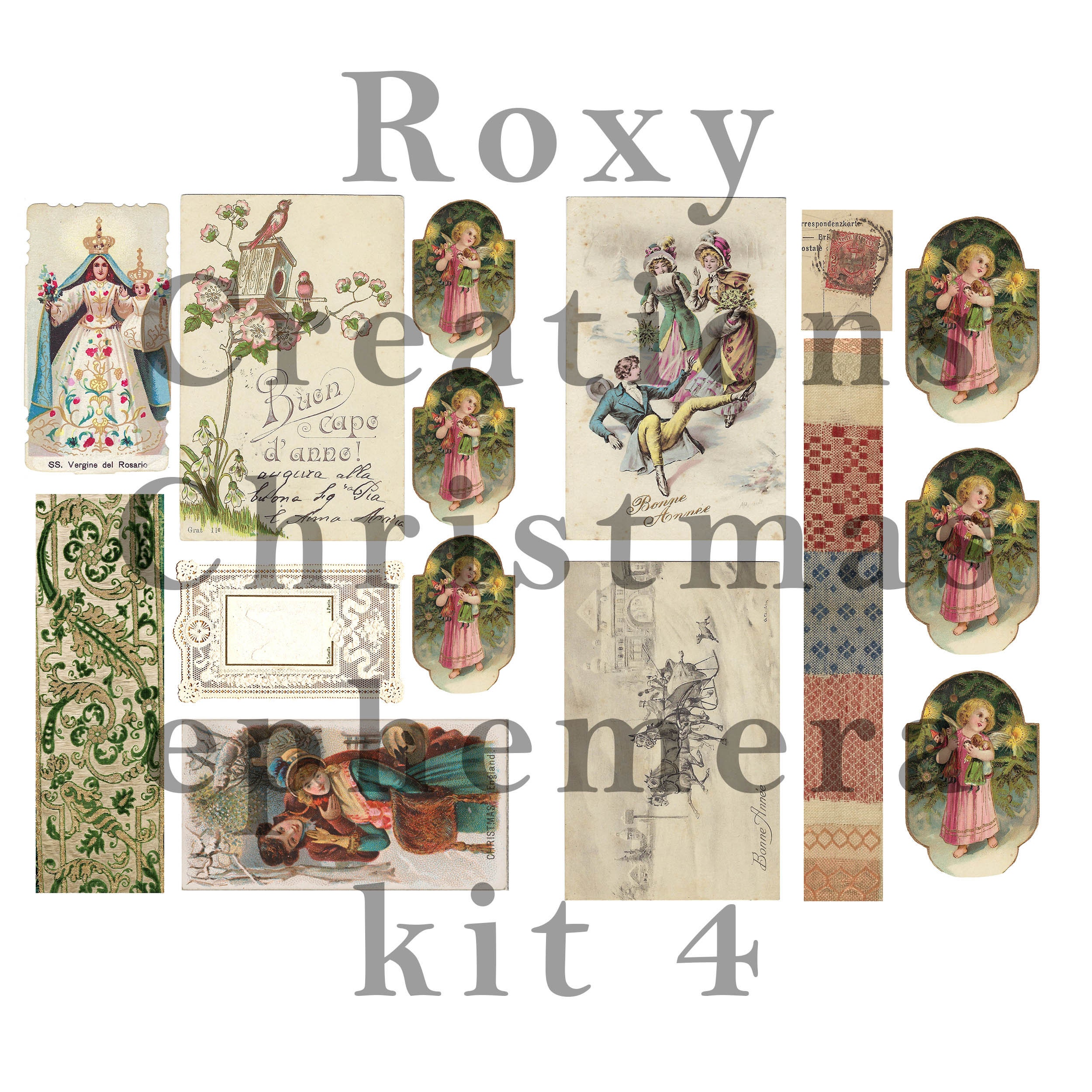 Printable Christmas Ephemera Kit 4 - Etsy