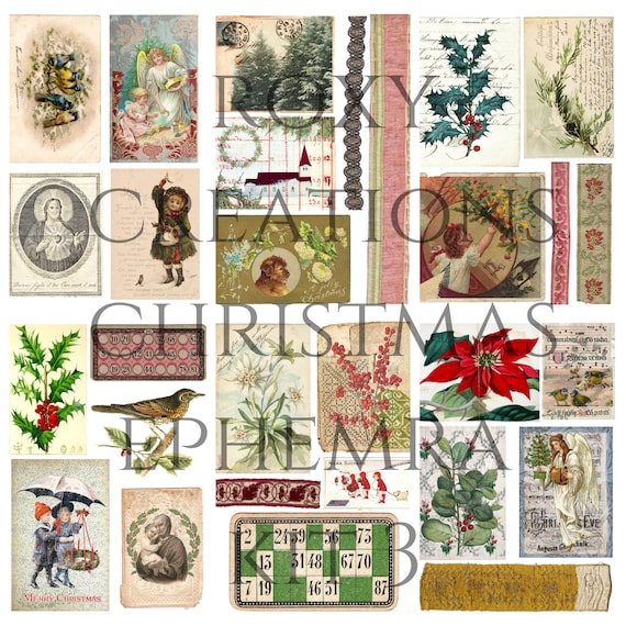 Printable Christmas Ephemera Kit 3 | Etsy