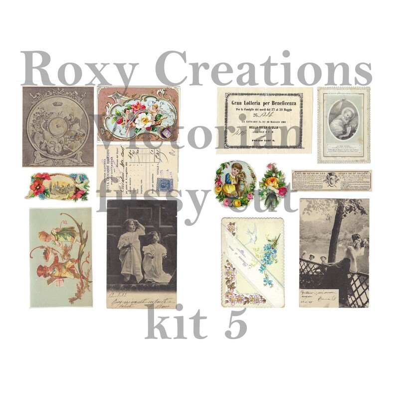 Fussy Cut Victorian Ephemera Printable Kit 5 - Etsy