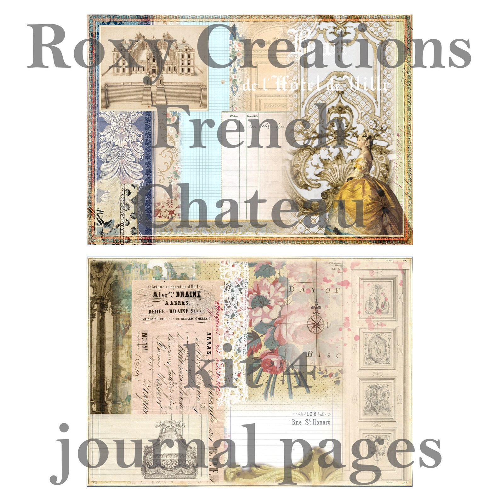 Printable French Chateau Journal Page Kit 4 - Etsy
