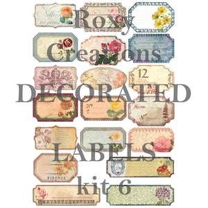 Digital Printable Decorated Labels Kit 7 - Etsy