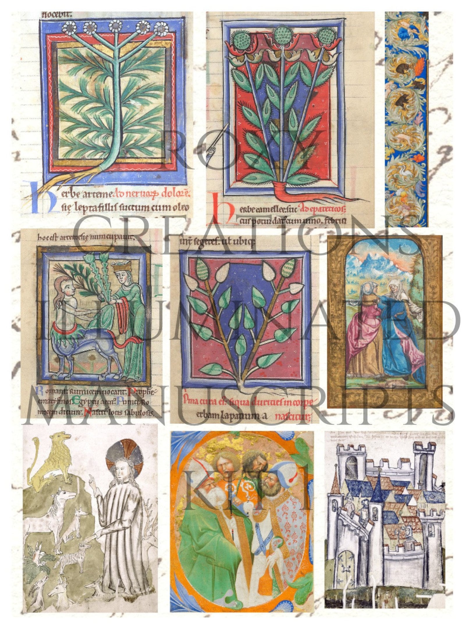 Printable Illuminated Manuscript Kit 1 | Etsy