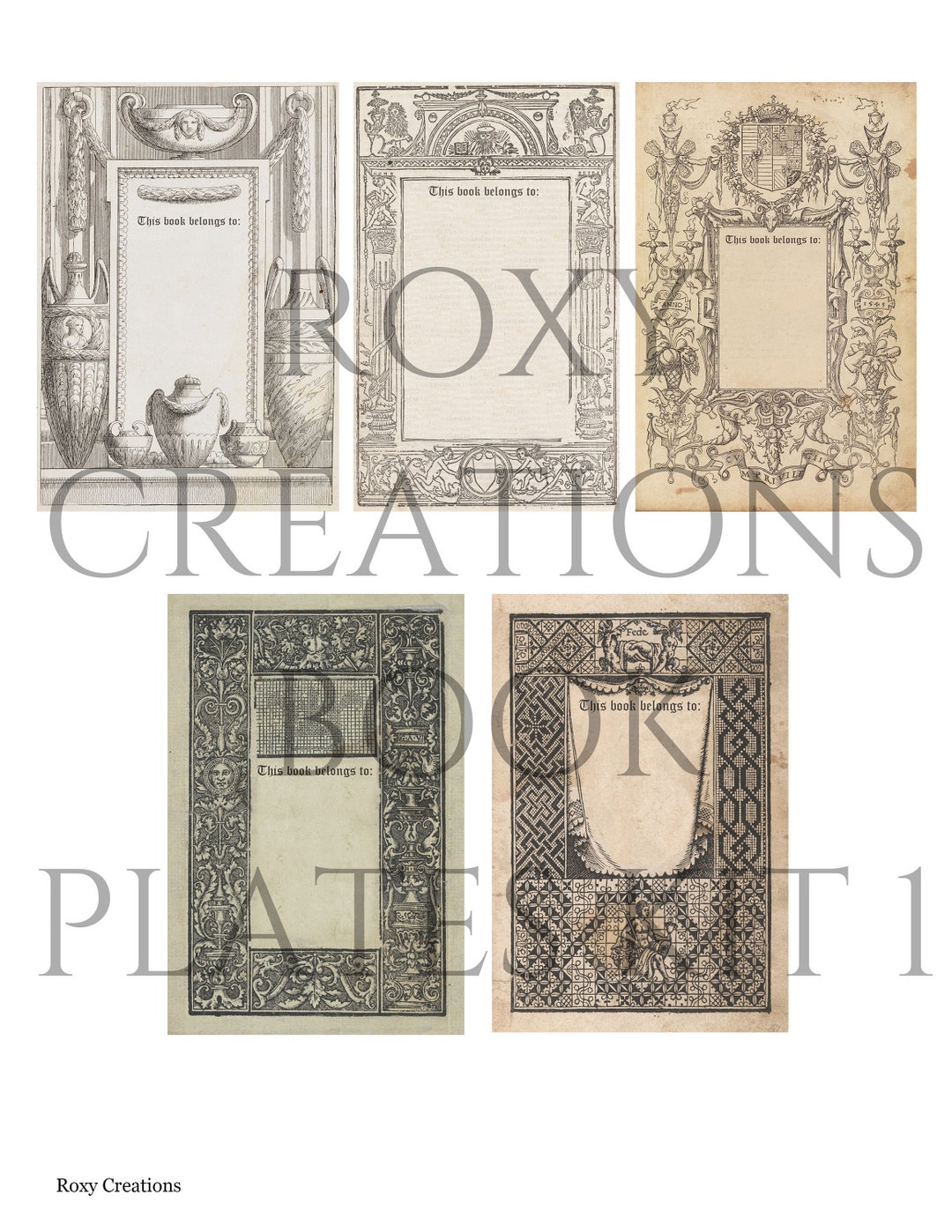 Antique Book Plate Collection 1 - Etsy