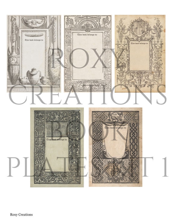 Antique Book Plate Collection 1 - Etsy