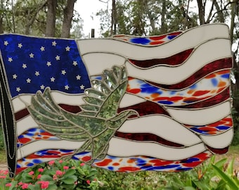 Stained Glass Panel P-164 Old Glory - Etsy
