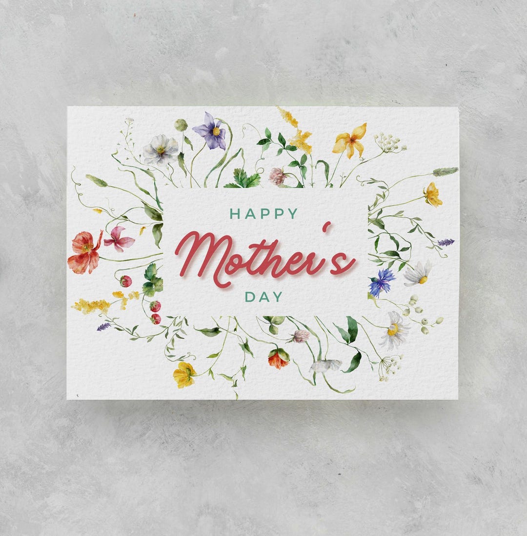 Mother's Day Card - Happy Mother's Day! | Folded Card With Blank Inside ...