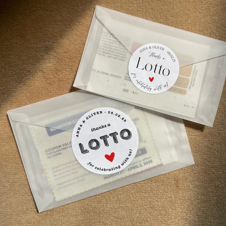 20 Personalized Lottery Wedding Favors Bags Lottery Scratcher Custom ...